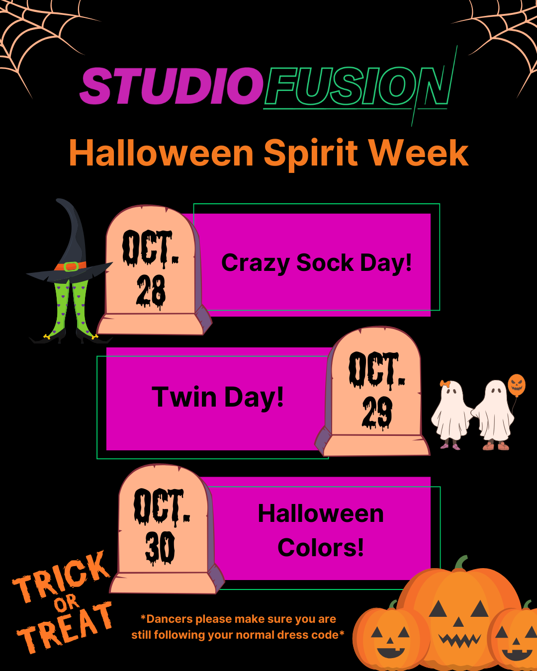 Halloween Spirit Week! – Studio Fusion